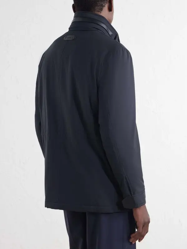 Brioni Saharianan Leather-trimmed Shell Jacket