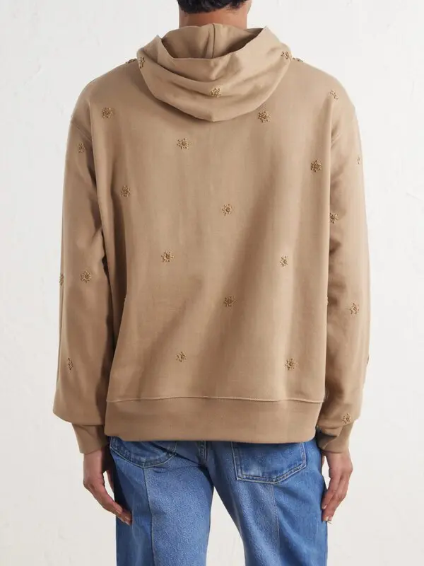 KARTIK RESEARCH Bead-embellished Embroidered Cotton-jersey Hoodie