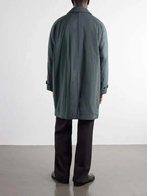 ATON Balmacaan Padded Satin Coat