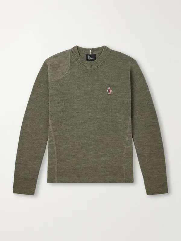 Moncler Logo-appliquéd Virgin Wool-blend Base Layer