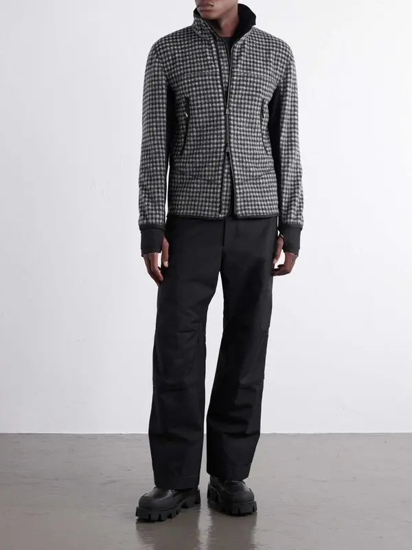 Moncler Checked Shell-trimmed Fleece Mid-layer