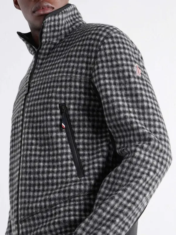 Moncler Checked Shell-trimmed Fleece Mid-layer