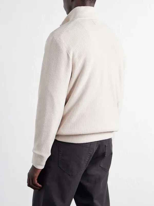 Nn07 Danny 6429 Ribbed Chenille Half-zip Sweater