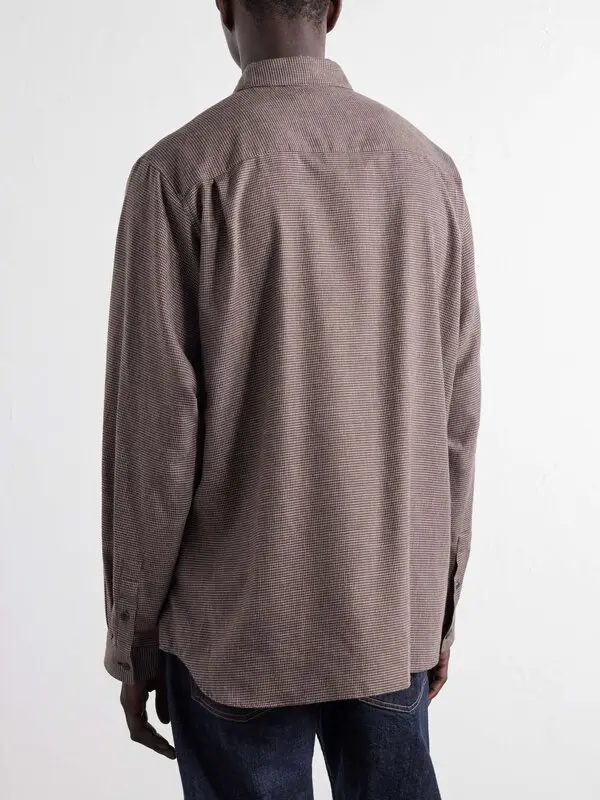 ATON Checked Cotton And Yak-blend Shirt