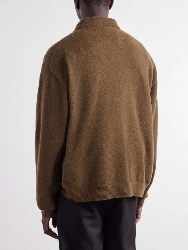 ATON Wool-blend Half-zip Polo Sweater