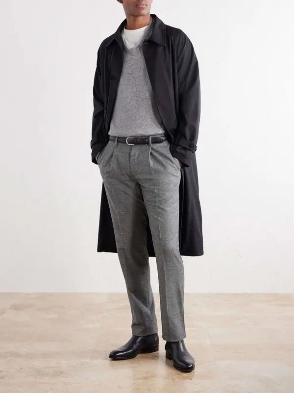 SLOWEAR Incotex Straight-leg Houndstooth Wool-blend Trousers