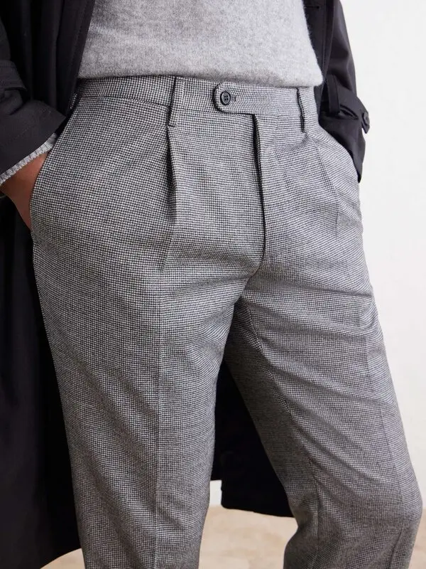 SLOWEAR Incotex Straight-leg Houndstooth Wool-blend Trousers