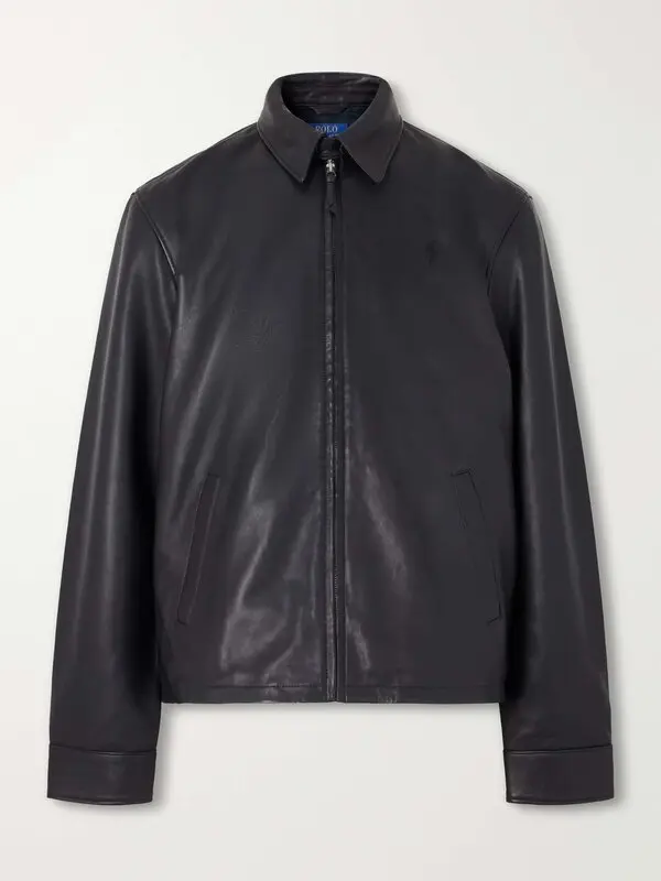 Polo Ralph Lauren Maxwell Logo-embroidered Leather Jacket