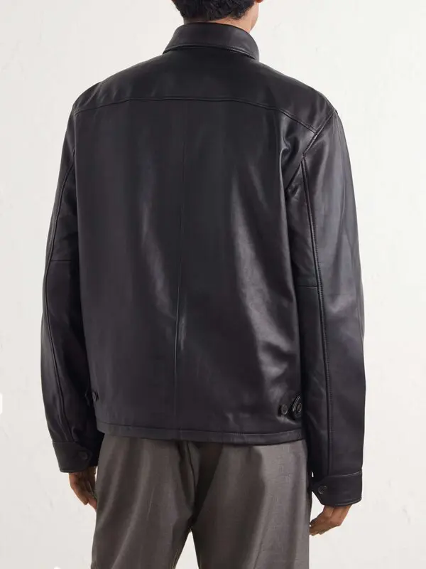 Polo Ralph Lauren Maxwell Logo-embroidered Leather Jacket