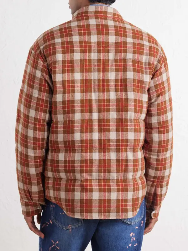 Visvim Kerchief Checked Wool And Linen-blend Down Jacket