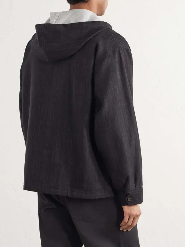 KARTIK RESEARCH Hooded Embroidered Wool And Linen-blend Canvas Jacket