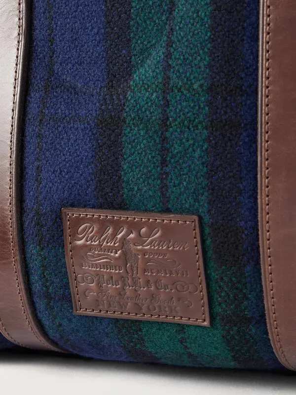 Polo Ralph Lauren Checked Leather-trimmed Flannel Tote Bag