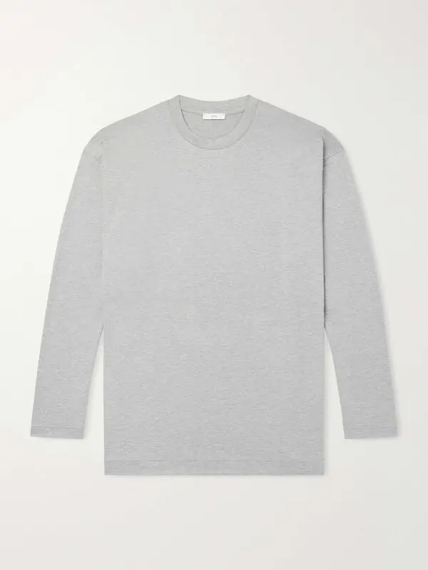 ATON Cotton-jersey T-shirt - Gray