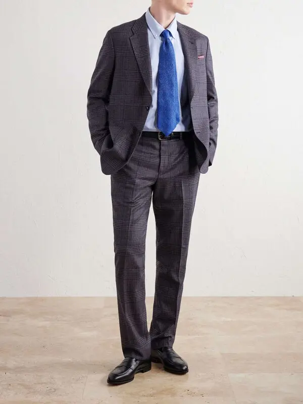 Paul Smith Brierley Slim-fit Houndstooth Wool And Silk-blend Trousers