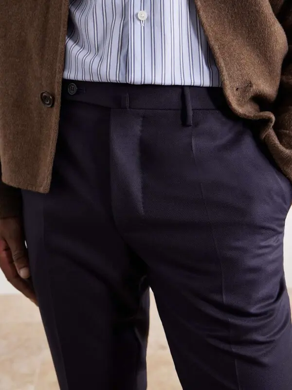 SLOWEAR Incotex Straight-leg Wool-canvas Trousers