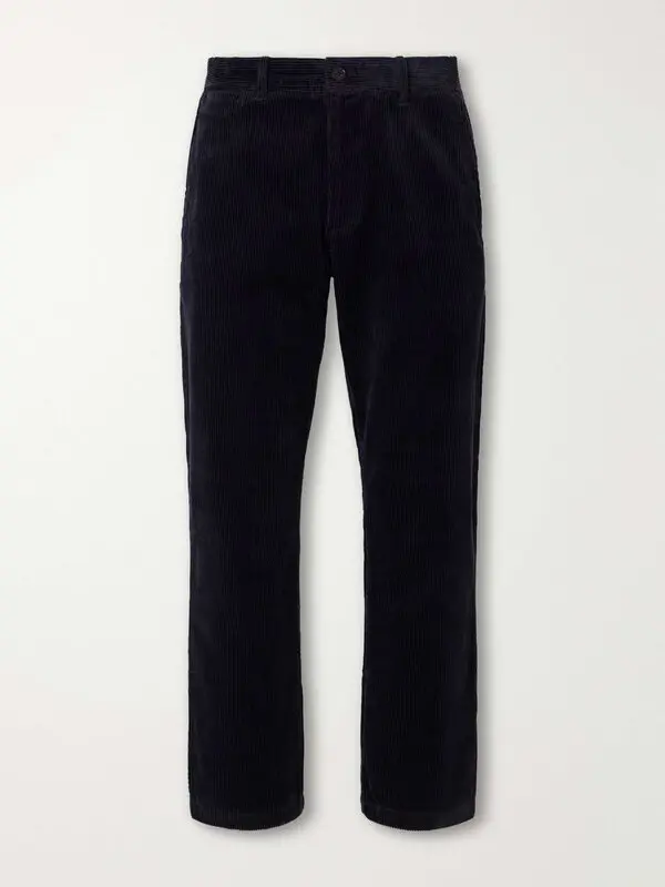 Nn07 Aden 50004 Straight-leg Organic Cotton-corduroy Trousers - Navy