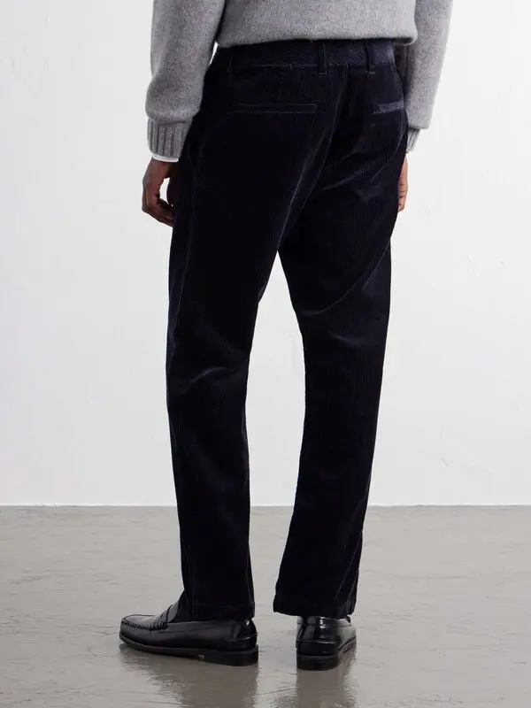 Nn07 Aden 50004 Straight-leg Organic Cotton-corduroy Trousers - Navy