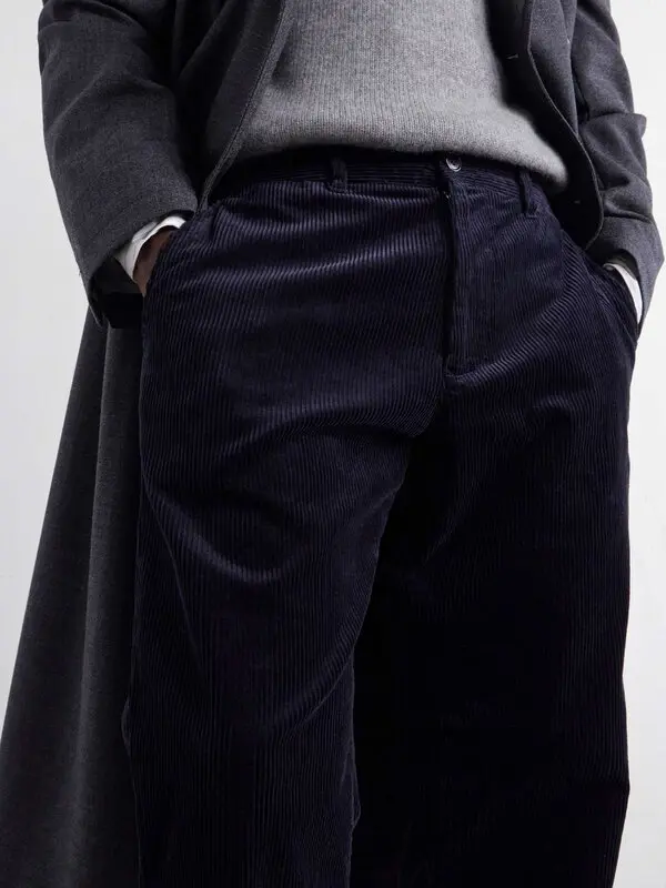 Nn07 Aden 50004 Straight-leg Organic Cotton-corduroy Trousers - Navy