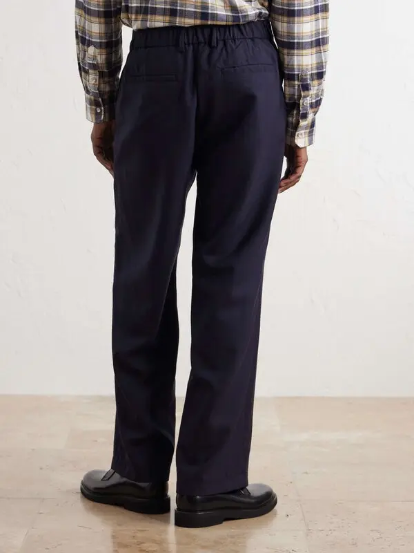 Mr P. Wide-leg Pleated Wool-fresco Trouser