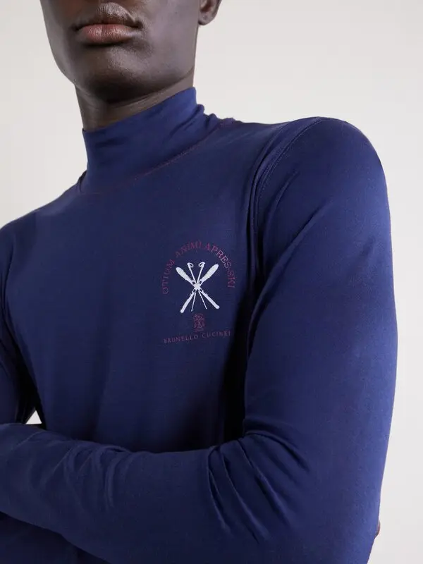 Brunello Cucinelli Logo-embroidered Silk-blend Ski Base Layer