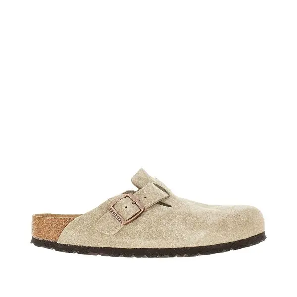 BIRKENSTOCK Boston' Suede Leather Sabot - Grey