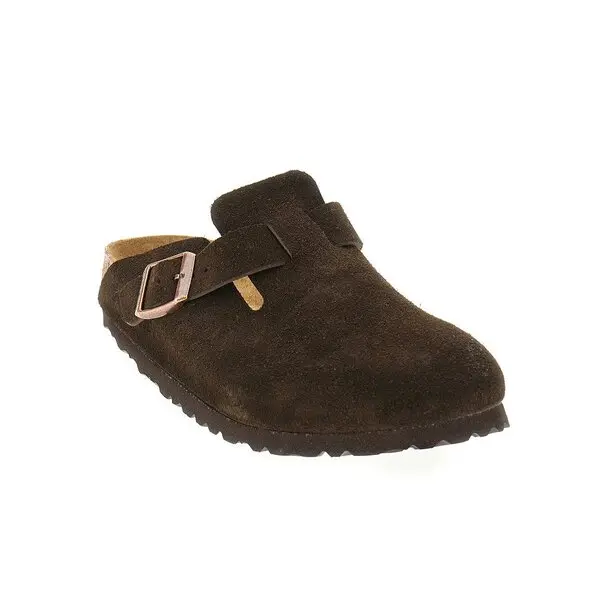 BIRKENSTOCK Boston' Suede Leather Sabot - Brown