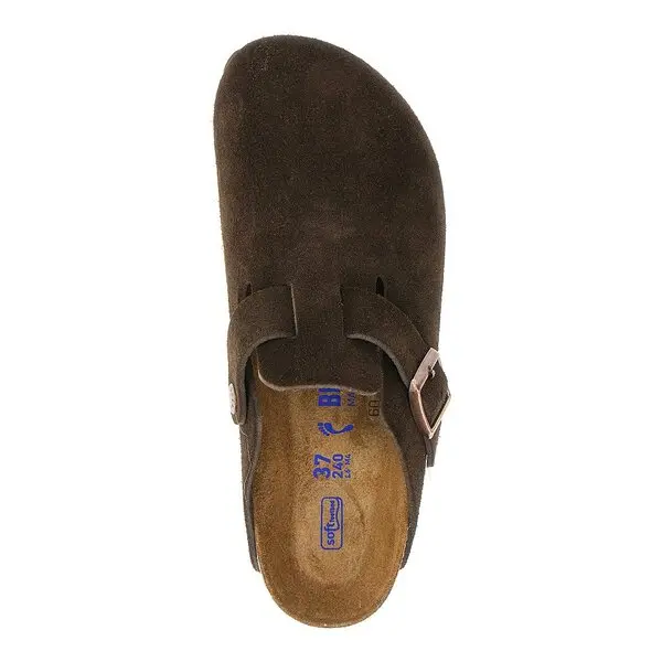 BIRKENSTOCK Boston' Suede Leather Sabot - Brown