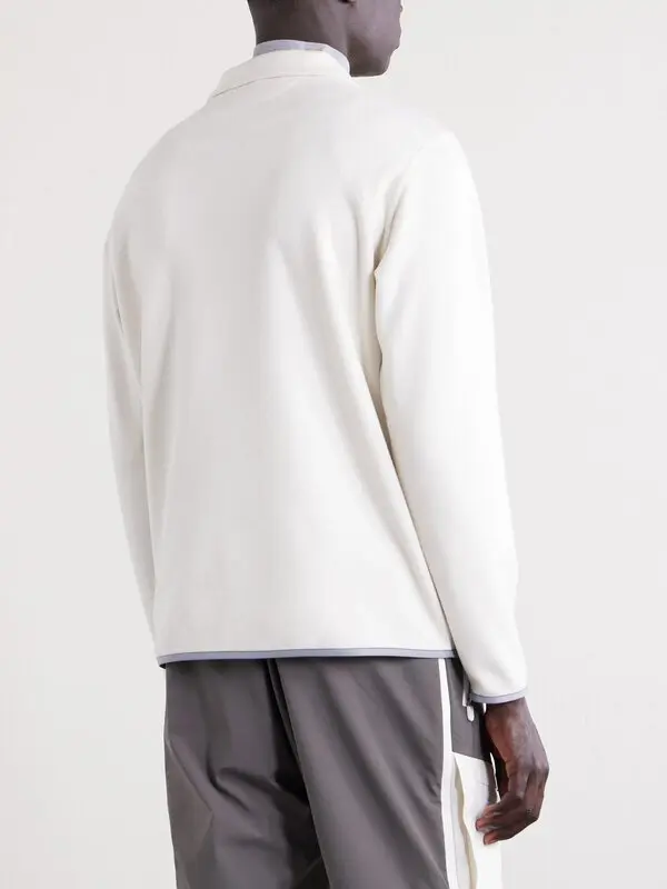 Brunello Cucinelli Logo-embroidered Cashmere-blend Half-zip Ski Mid Layer - Neutrals