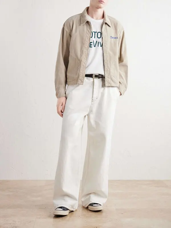 Visvim Somer Swingtop Embroidered Distressed Cotton-corduroy Jacket