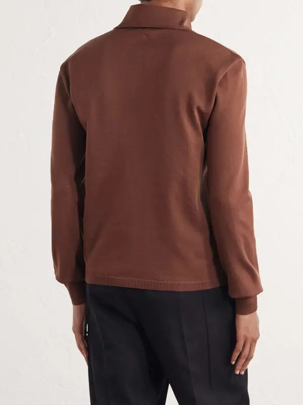Bottega Veneta Logo-embroidered Wool-blend Polo Sweater