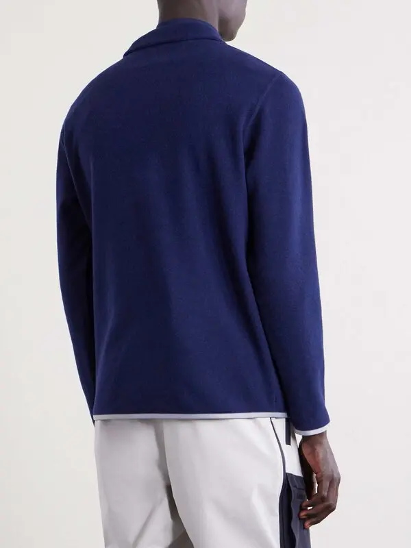 Brunello Cucinelli Logo-embroidered Cashmere And Cotton-blend Half-zip Ski Mid Layer