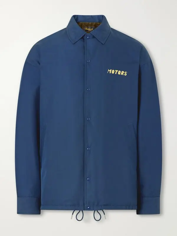 Visvim Embroidered Wool And Silk-blend-gabardine Jacket - Blue