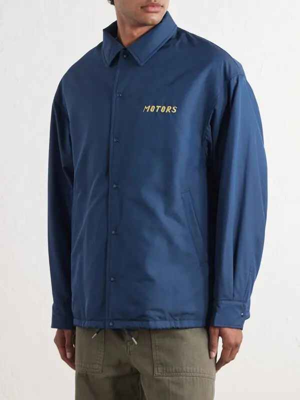 Visvim Embroidered Wool And Silk-blend-gabardine Jacket - Blue