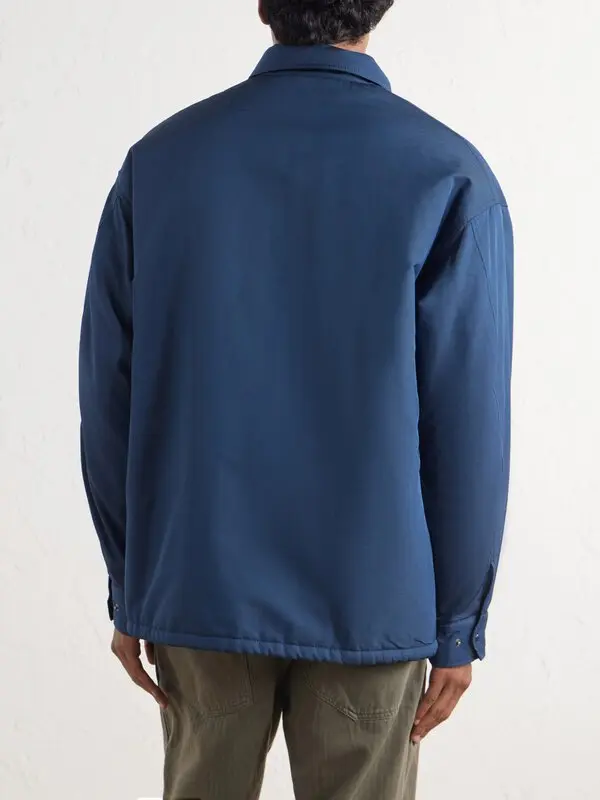 Visvim Embroidered Wool And Silk-blend-gabardine Jacket - Blue