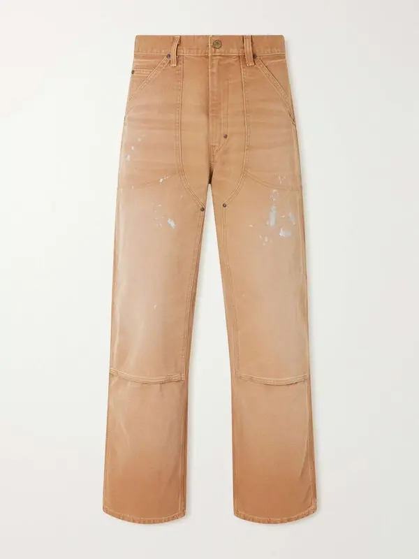 Polo Ralph Lauren Wide-leg Paint-splattered Cotton-canvas Trousers