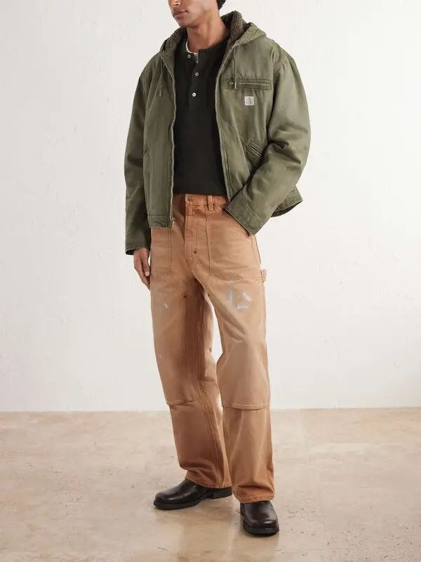Polo Ralph Lauren Wide-leg Paint-splattered Cotton-canvas Trousers