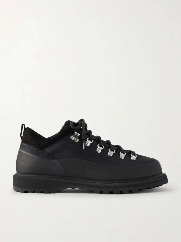 Diemme Roccia Basso Rubber And Suede-trimmed Mesh Hiking Boots