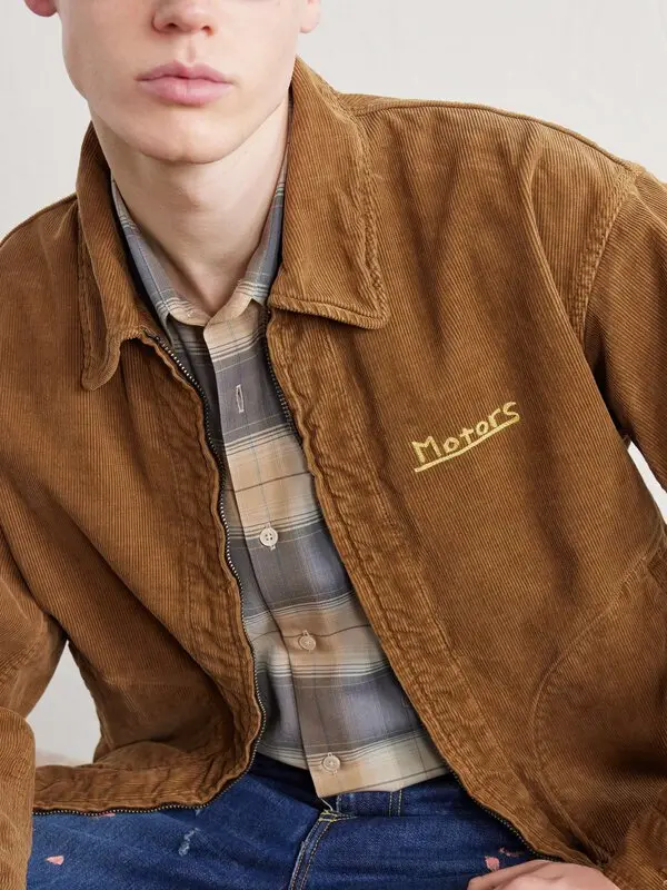 Visvim Somer Swingtop Embroidered Distressed Cotton-corduroy Jacket
