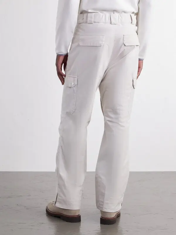 Brunello Cucinelli Straight-leg Logo-embroidered Cotton-corduroy Ski Pants - Neutrals