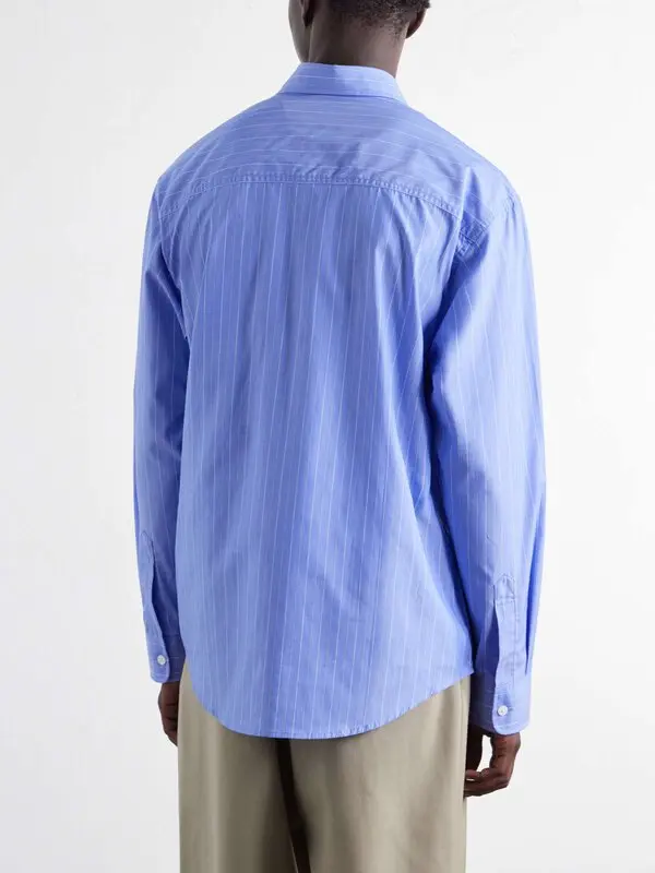 Nn07 Quinsy App 5322 Embroidered Striped Supima Cotton-poplin Shirt
