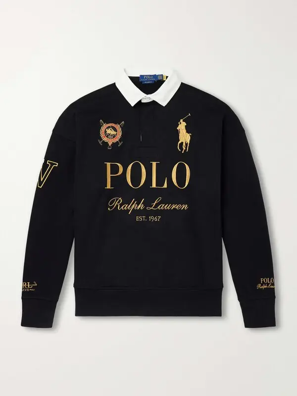 Polo Ralph Lauren Logo-embroidered Cotton-blend Jersey Polo Sweatshirt