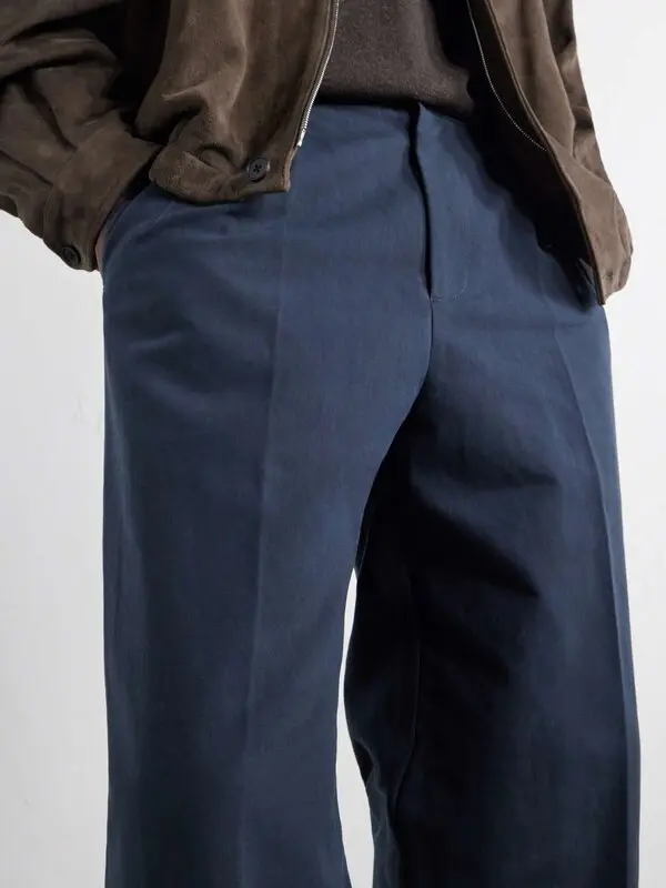 ATON Pleated Tapered Cotton Trousers