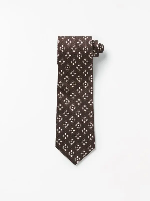 Tiger Of Sweden Nio Diamond Motif Tie - Dark Mahogany