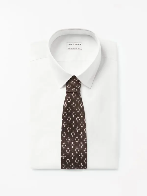 Tiger Of Sweden Nio Diamond Motif Tie - Dark Mahogany