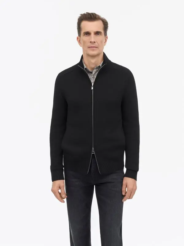 Tiger Of Sweden Cassian Merino Zip Cardigan - Black