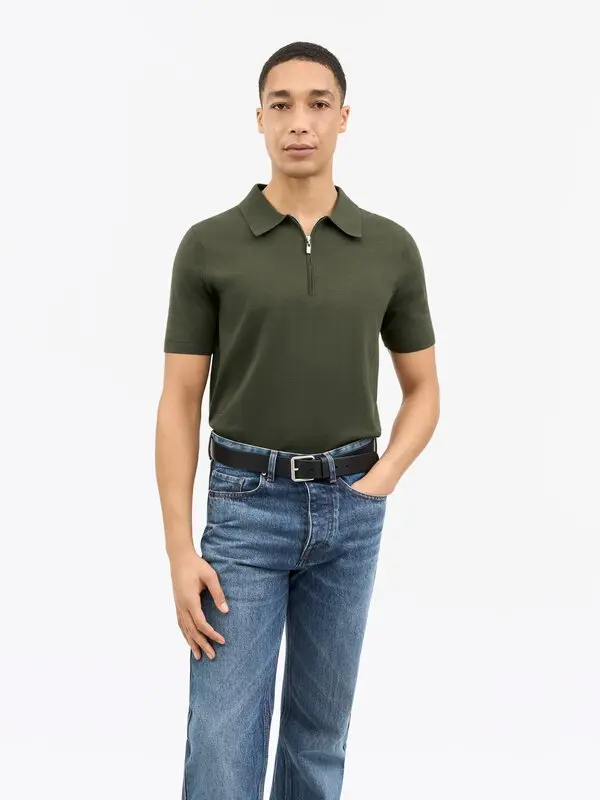 Tiger Of Sweden Orbit Half-zip Polo Shirt - Mud