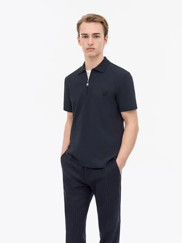 Tiger Of Sweden Ceron Cotton Polo Shirt - Light Ink