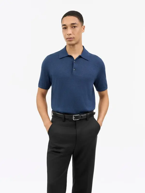 Tiger Of Sweden Erros Cotton-linen Polo Shirt - Atlantic Blue