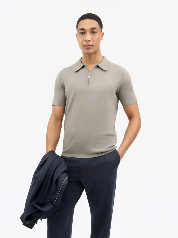 Tiger Of Sweden Orbit Half-zip Polo Shirt - Fogy