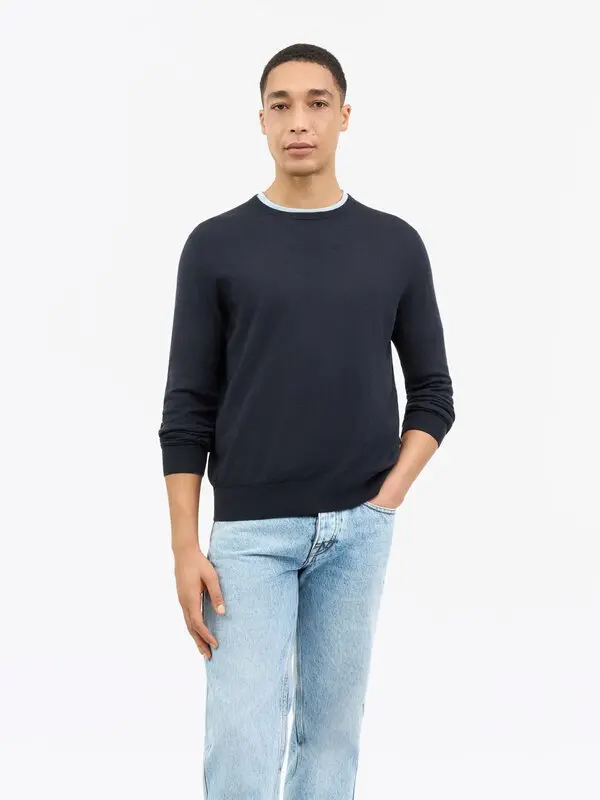 Tiger Of Sweden Connor Cotton-linen Sweater - Blue Function